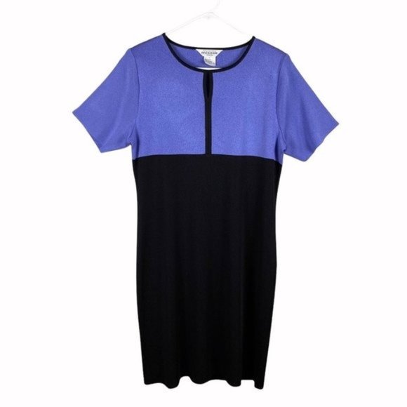 Misook | Dresses | Exclusively Misook Purpleblack Knit Pencil Dress ...